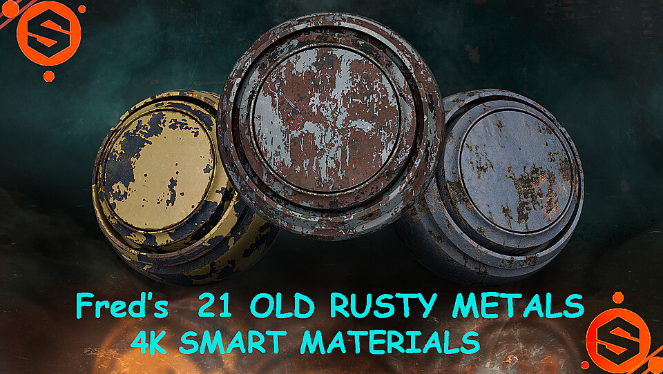 Fred's 21 Old Rusty Metals SmartMaterials(4K)Vol 1