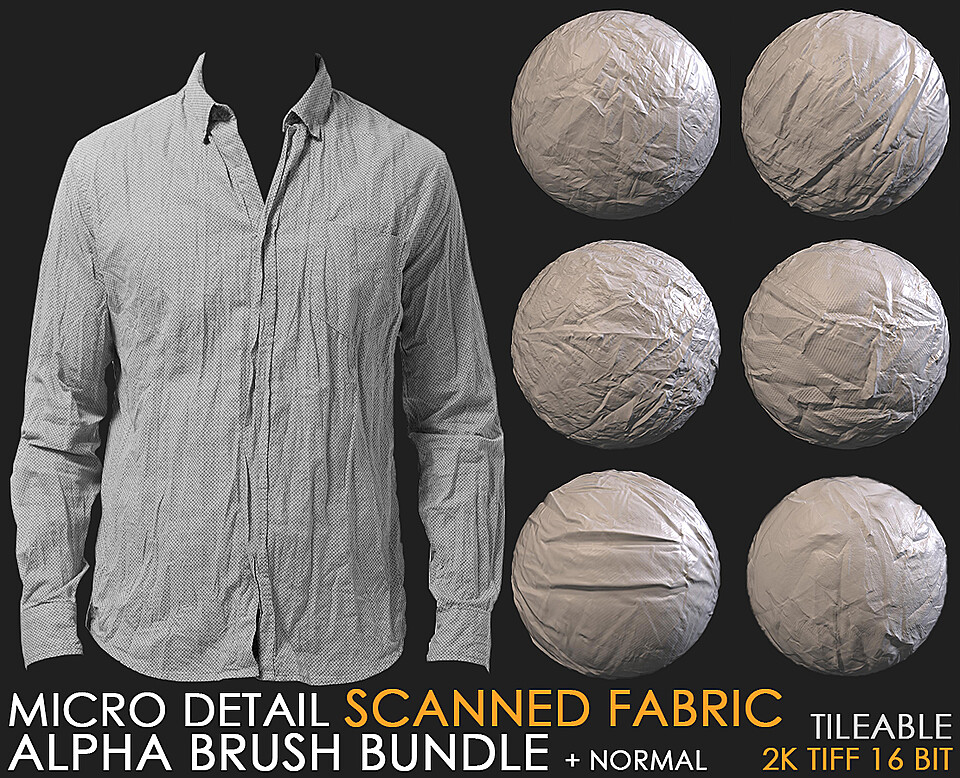 SCANNED FABRIC micro detail alpha brush bundle