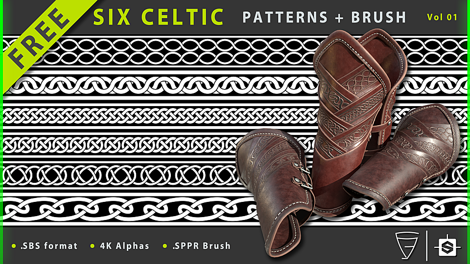Six Celtic Patterns + Brush