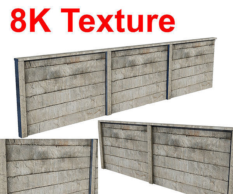 Concrete Wall Low-poly 3D model