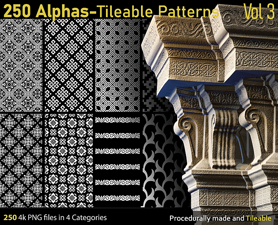 250 Alphas-Tileable Patterns-vol3