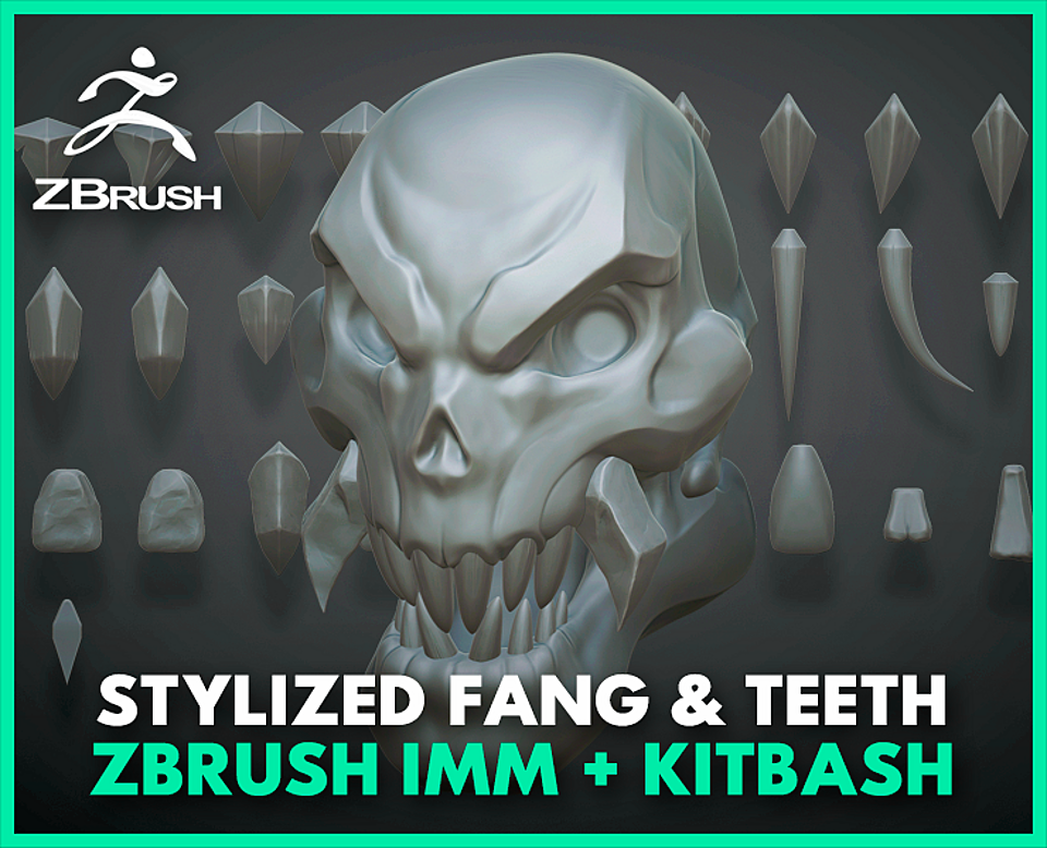 Stylized teeth - 50+ IMM Zbrush