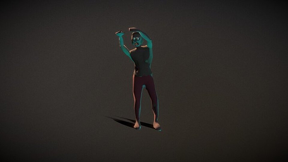 Female Zombie 02 Asset Rigged Unity FBX