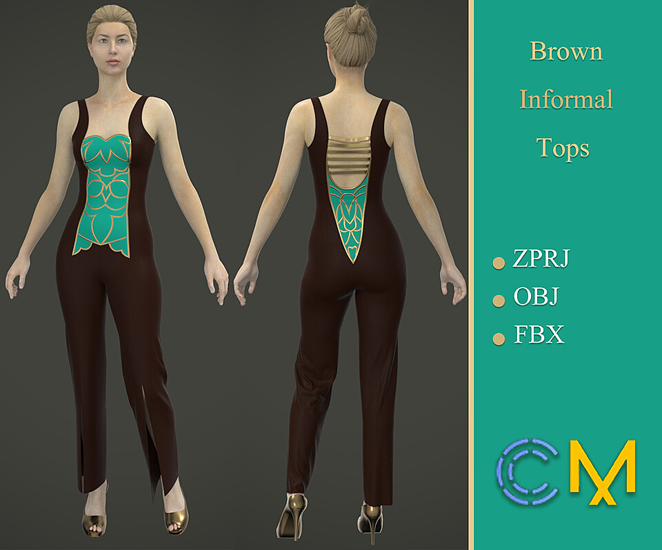 Brown Normal Tops Woman Marvelous Designer
