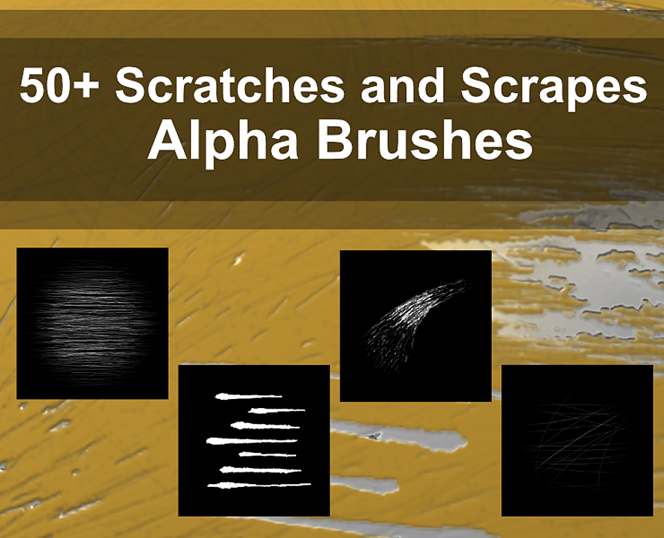 50+ Alpha Brushes - Scratches and Scrapes