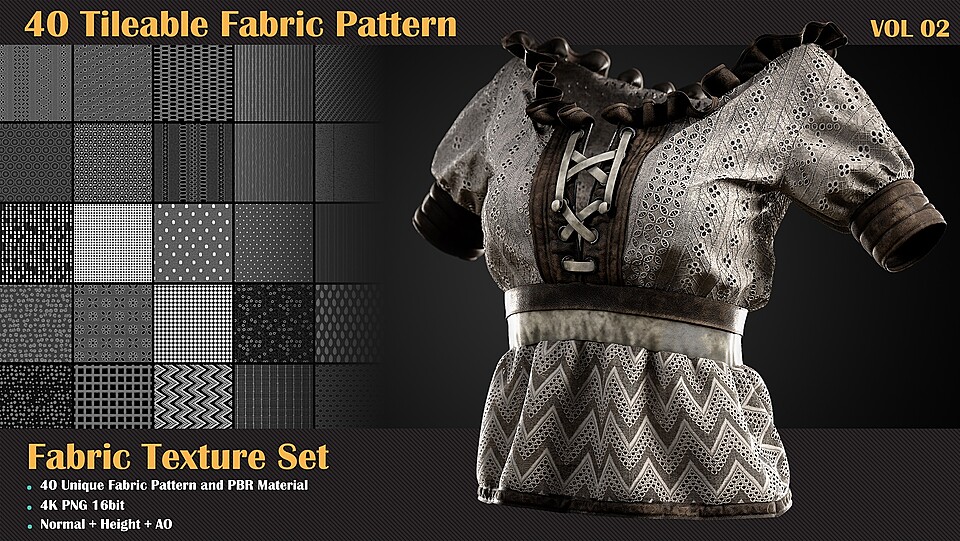 40 Tileable Fabric Pattern - VOL 02