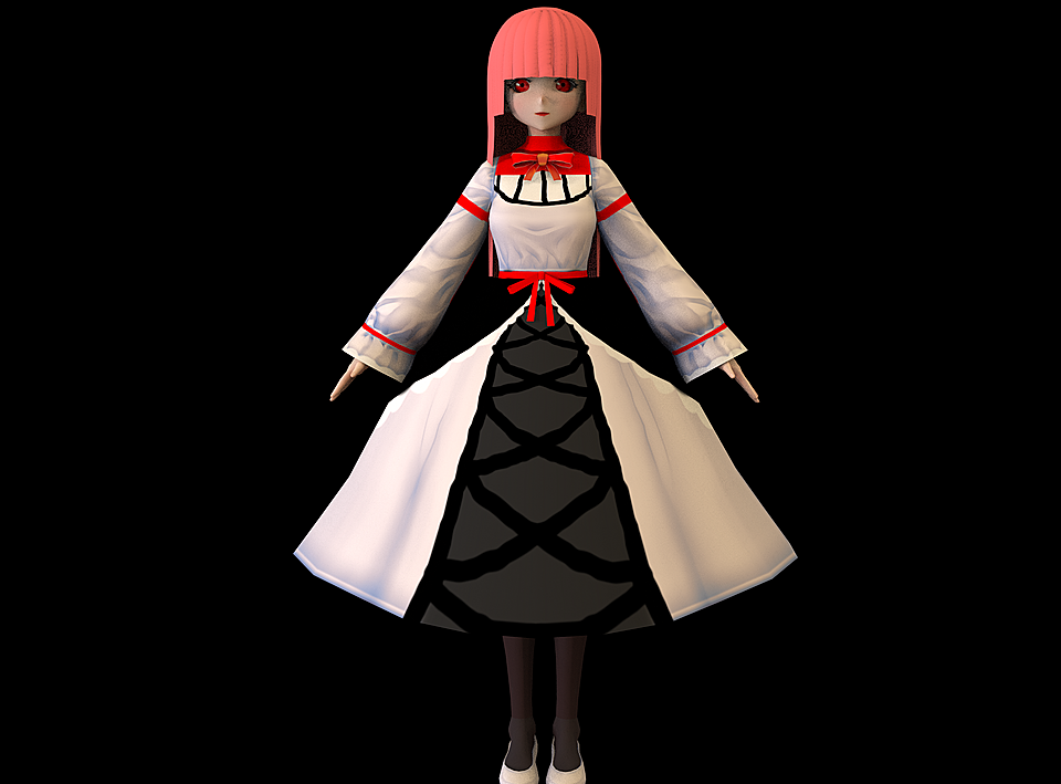 GAME READY LOW POLY ANIME CHARACTER GIRL 6