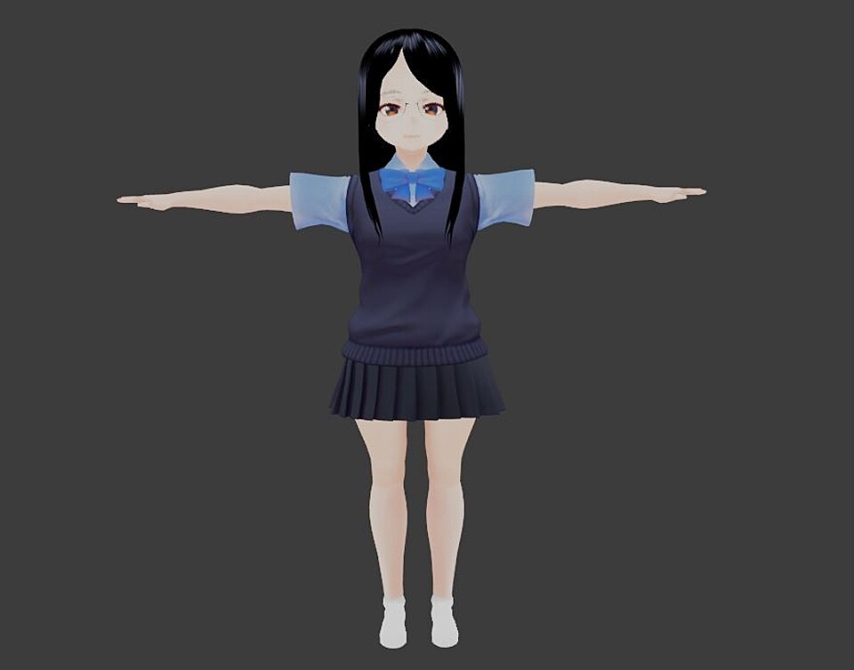 Hisa - GAME READY LOW POLY ANIME CHARACTER GIRL