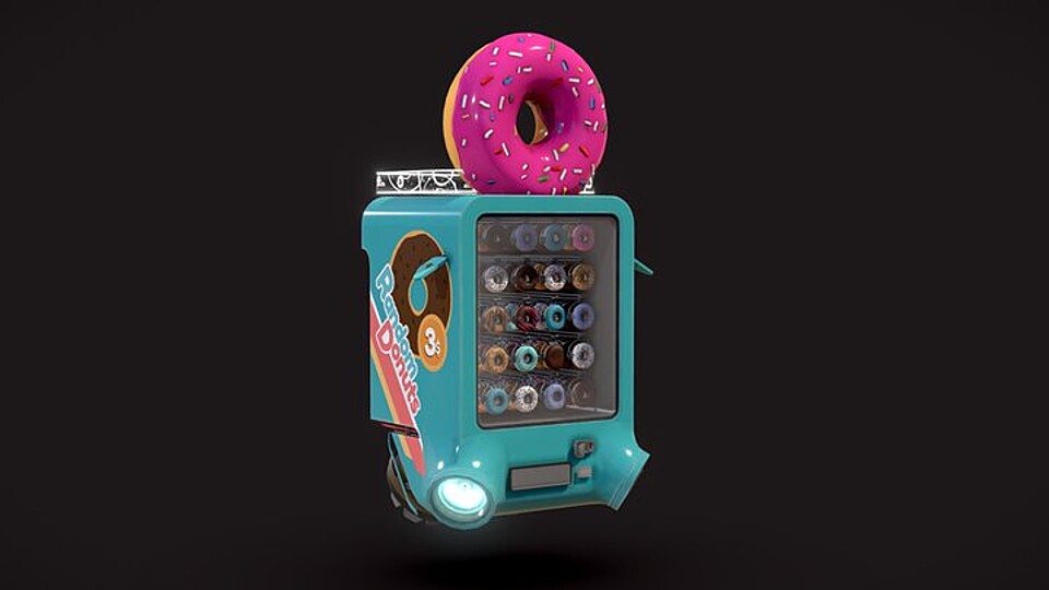 Donuts Vending Machine - fbx and Hi-Rez Textures