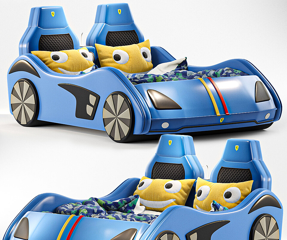 child bed car ferrari (storage) Low poly