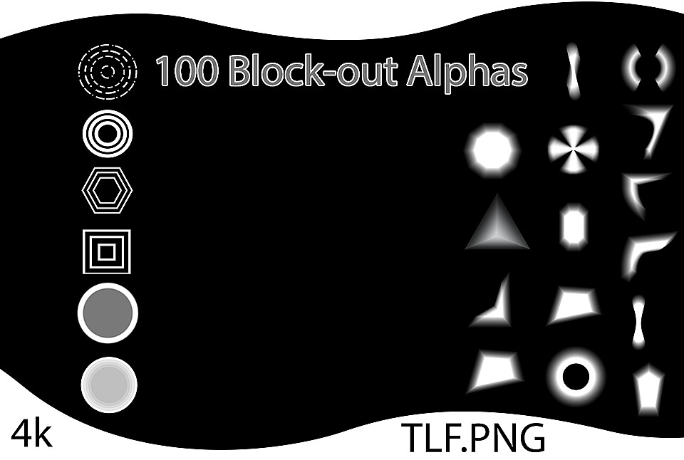 100 Block_out Alpha for zbrush + 4k