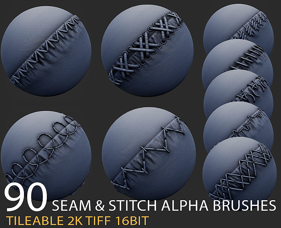 90 seam and stitch alpha brush bundle vol.5