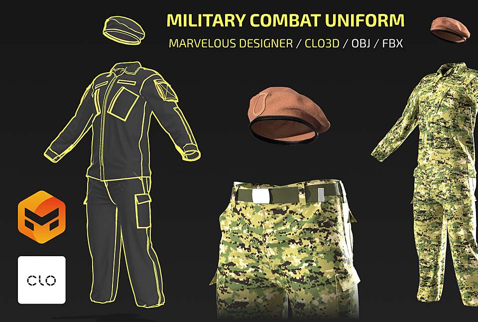 Military Combat Uniform - Marvelous / Clo3D