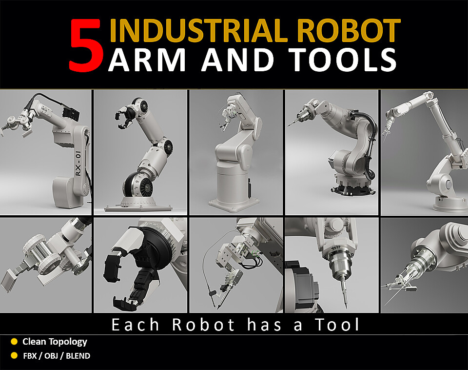 5 INDUSTRIAL ROBOT ARM AND TOOLS