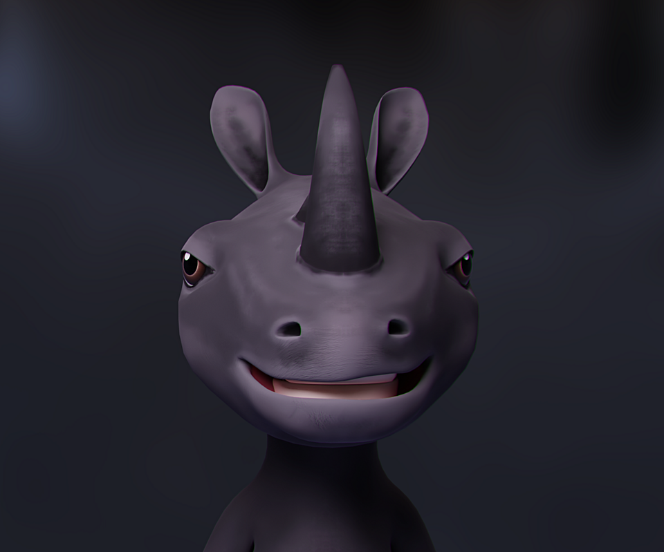 Toon Humanoid Rhinoceros - Animated