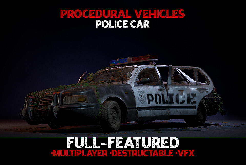 Police Car - Interactable Vehicles UE4 UE5