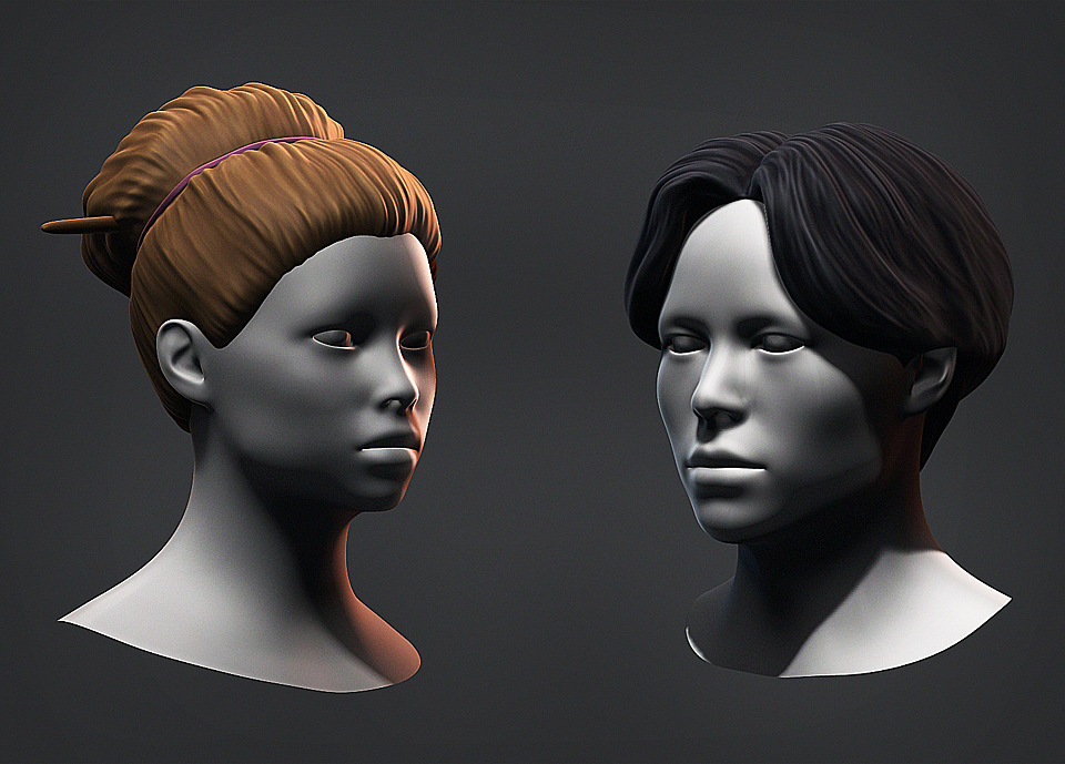 Hair – Low Poly Hairstyles Free Sample