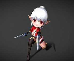 Elf Swordmaster - Game Ready