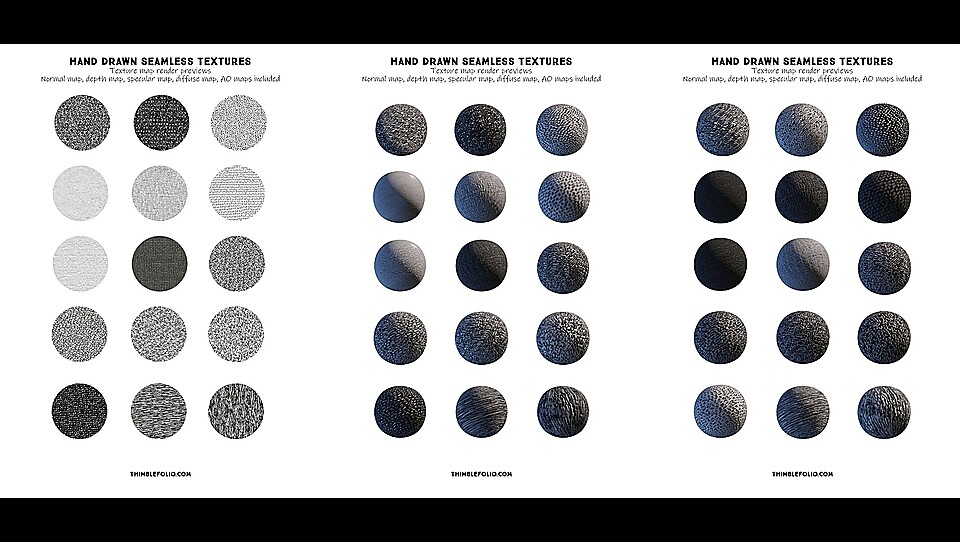 15 Hand Drawn 2D Seamless Textures