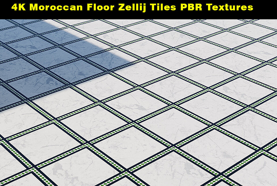 PBR Moroccan Zellij Floor Tiles Texture