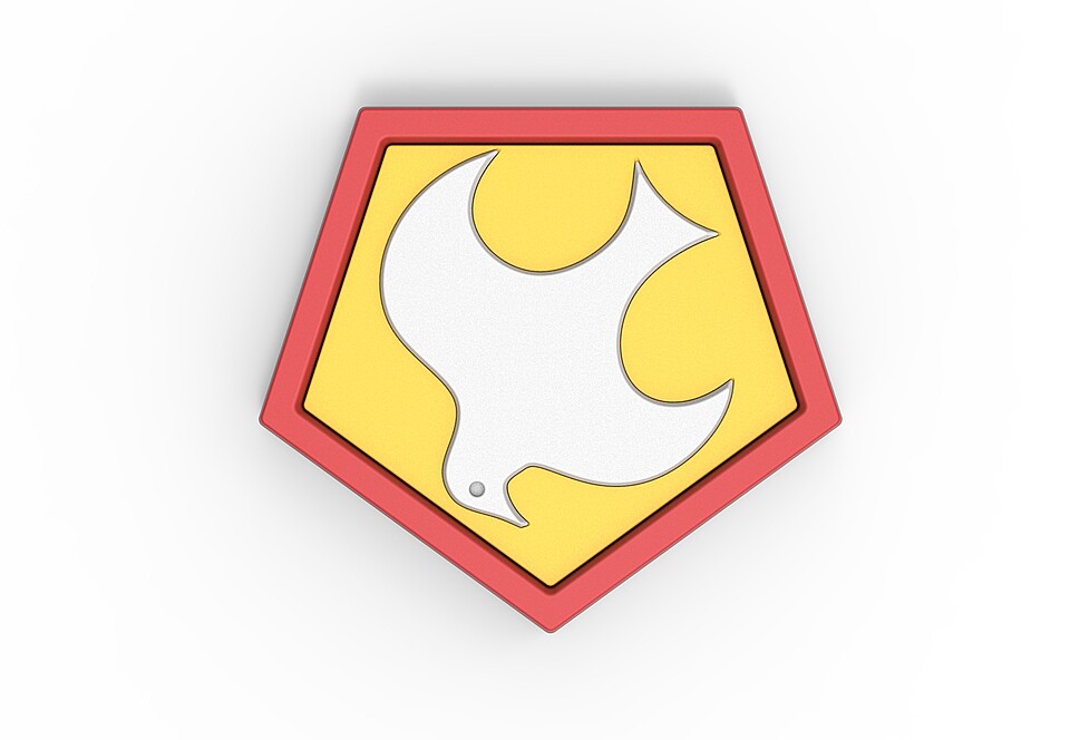 3D printable Peacemaker emblem