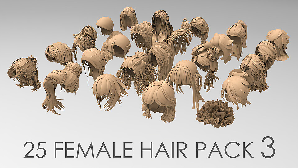 25 Female hair pack 3