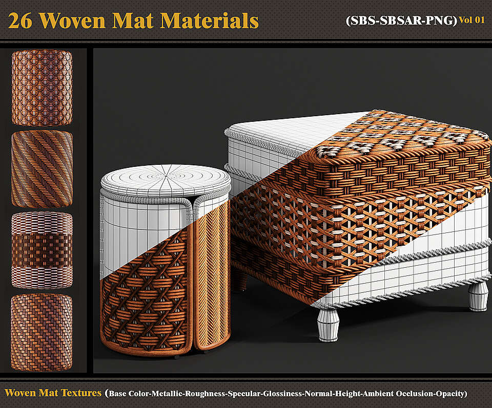 26 Woven Mat Materials + Textures