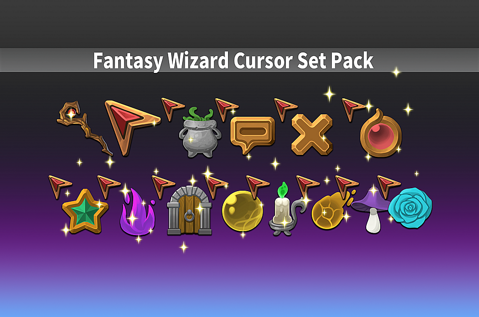 Fantasy Wizard Cursor Set Pack