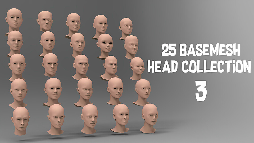 25 Basemesh head collection 3