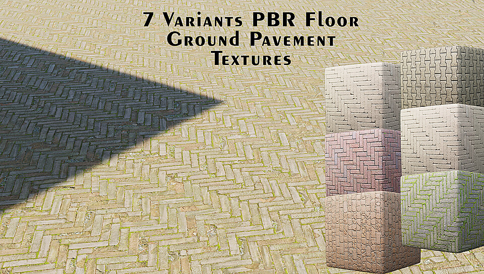 7 PBR Ground Street Pavement Textures