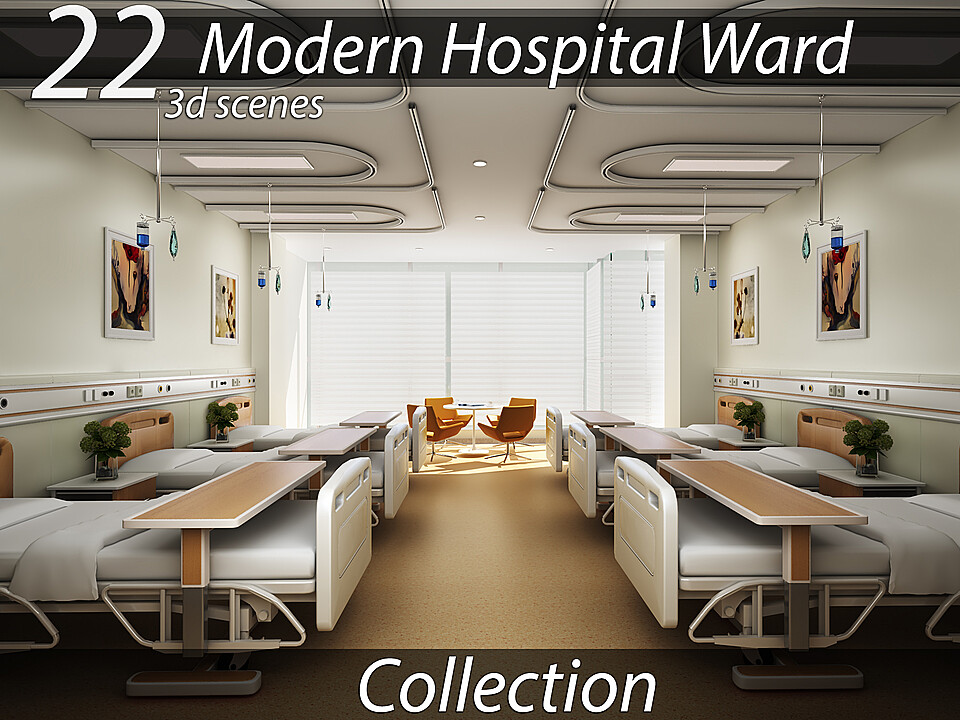 Modern Hospital Ward 3d scenes
