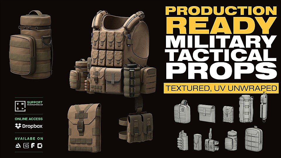 Military Tactical Props UV : Textured