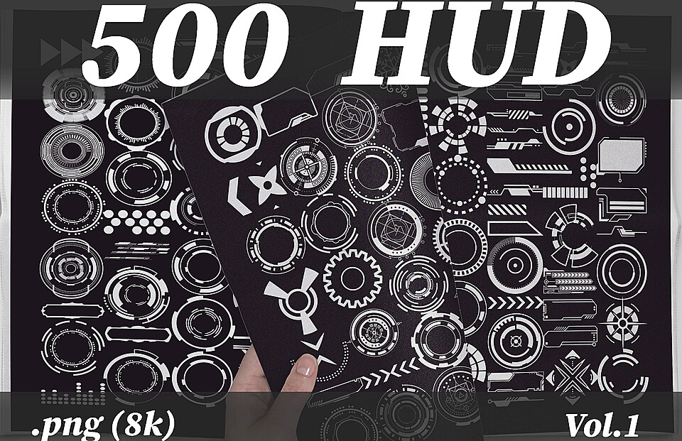500 HUD png (8k) vol.1