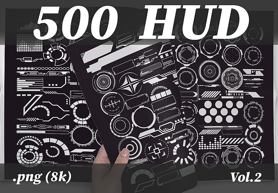 500 HUD png (8k) vol.2