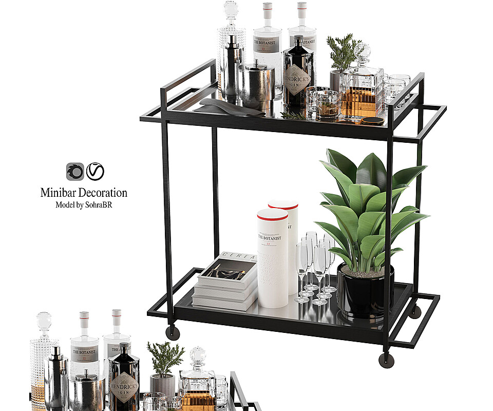 portable rolling home cocktail minibar cart