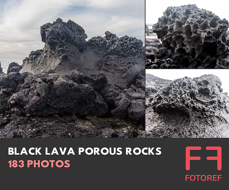 183 photos of Black Lava Porous Rocks