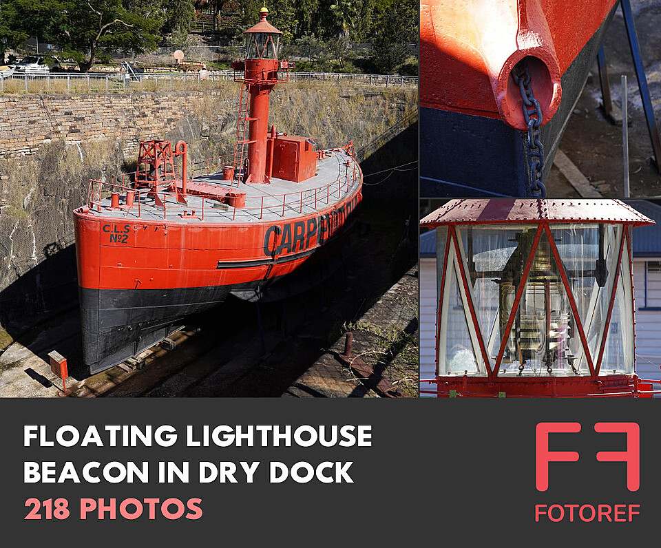 Floating Lighthouse Beacon in Dry Dock