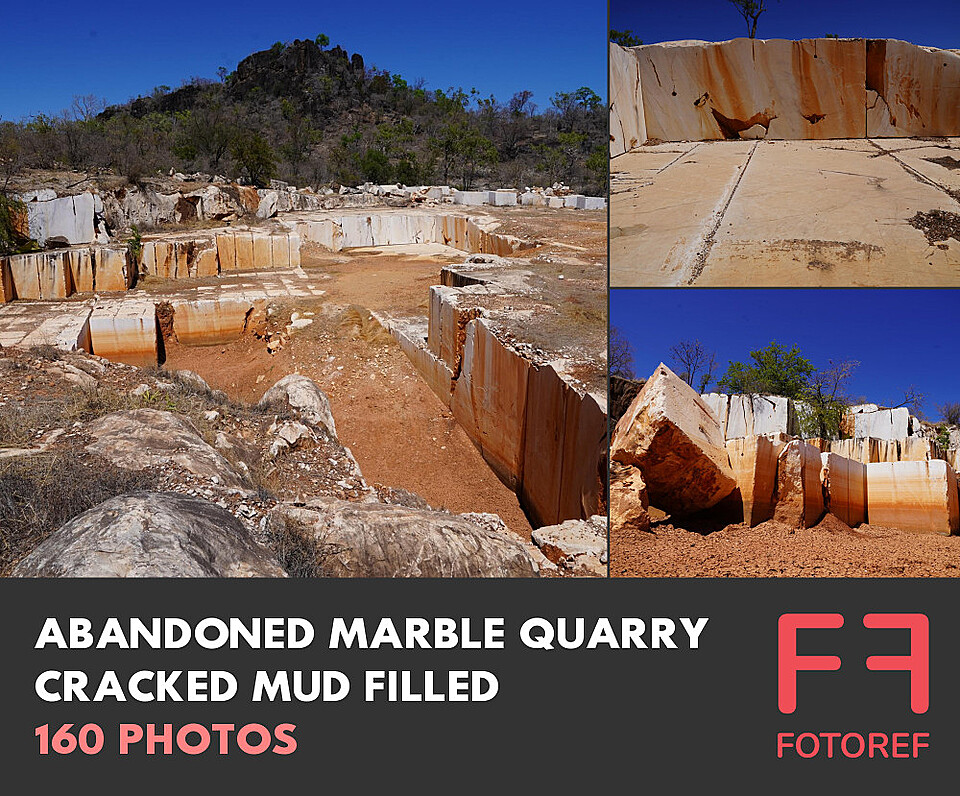 Abandoned Marble Quarry Cracked Mud Filled