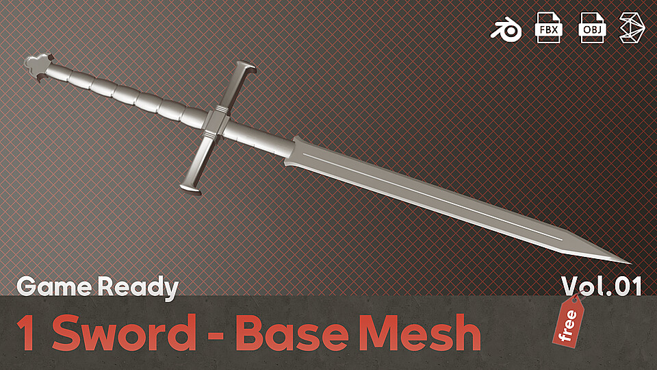Free Sample Sword Base Mesh - Vol 01