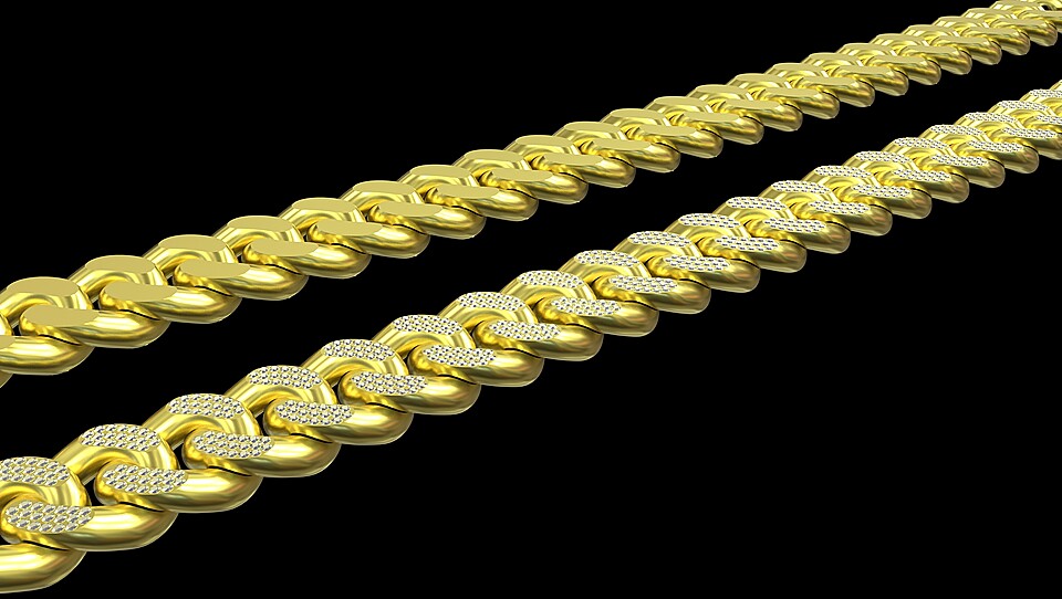 Iced Cuban Link Chain 3D Model