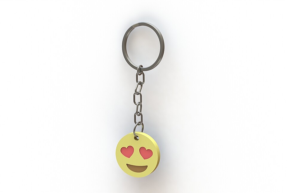 Emoji Keychain - Smiling face with heart eyes