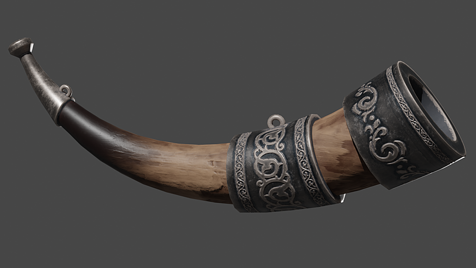 Stylized Low poly Arabian Horn PBR game Ready