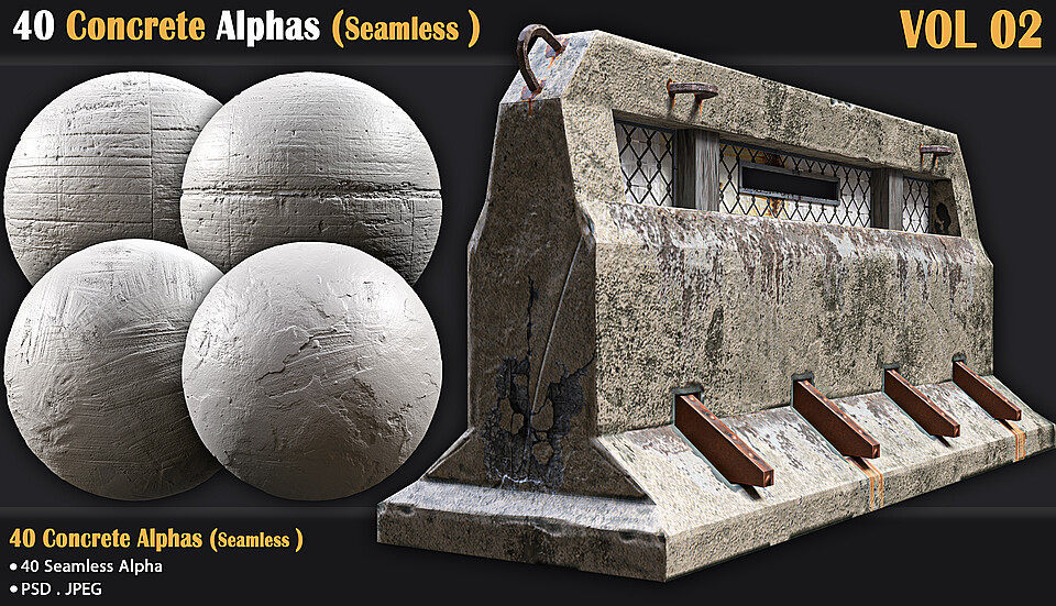 40 Concrete Alphas (Seamless ) voL-02