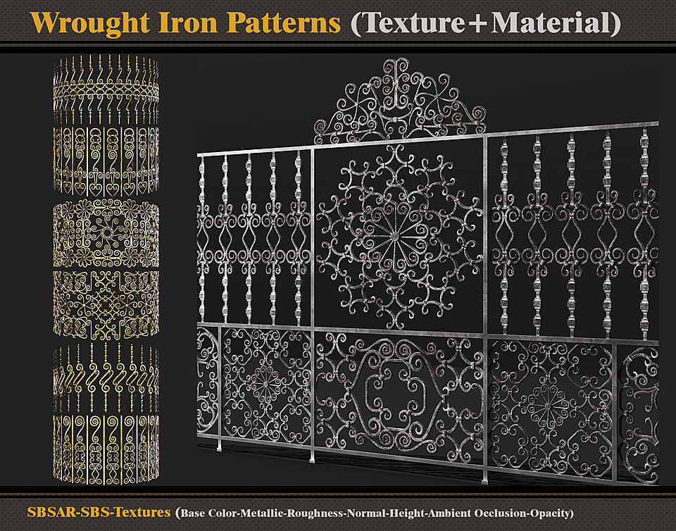 Wrought Iron Patterns (Textures + Materials)