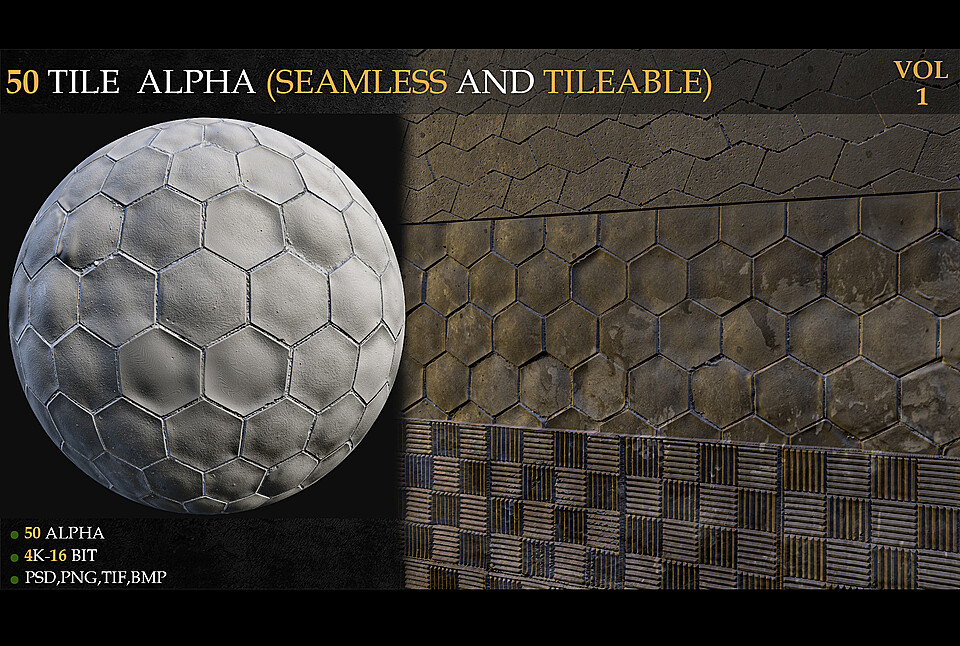 50 TILE ALPHA (SEAMLESS AND TILEABLE)-VOL 1