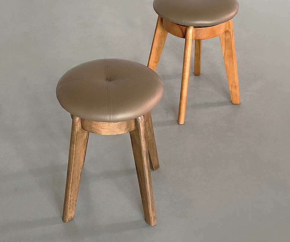 wooden rotating stool dressing table