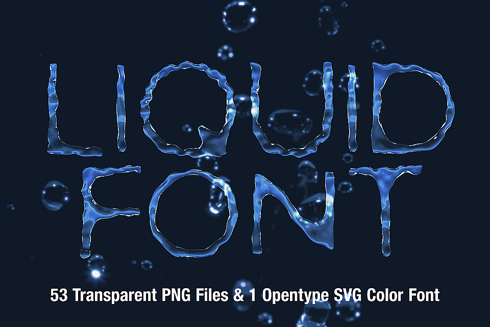 MS Liquid Bitmap Font and PNG Files