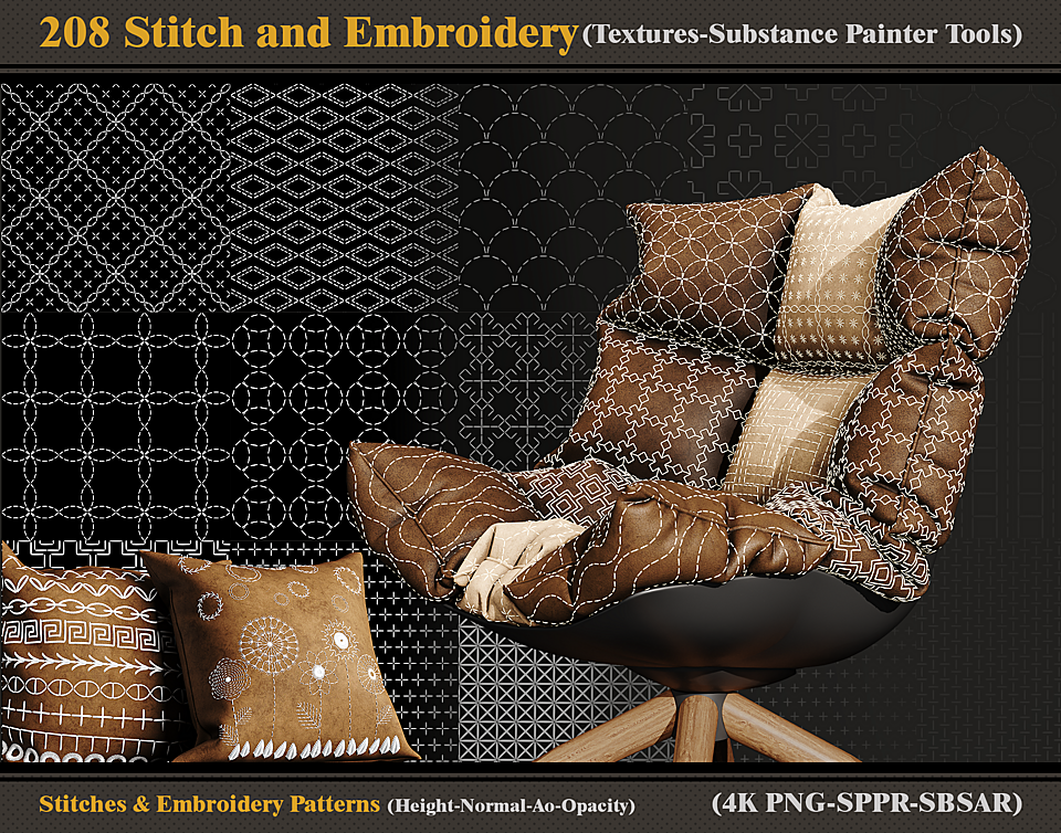 208 Stitch and Embroidery (Textures-sbsar-sppr)