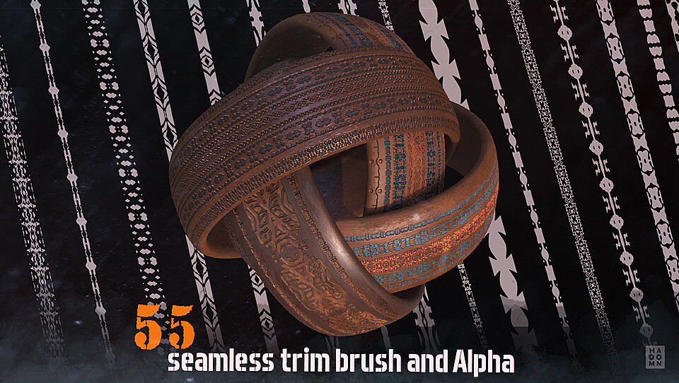 55 Seamless trim pattern alpha and brush