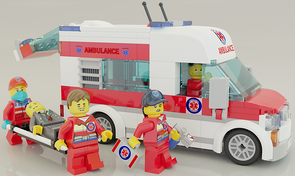 Lego Ambulance and paramedics squad